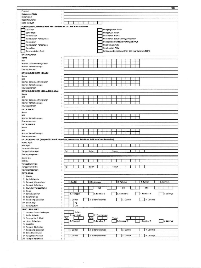 Form Akta Lahir Baru dan kematian | PDF