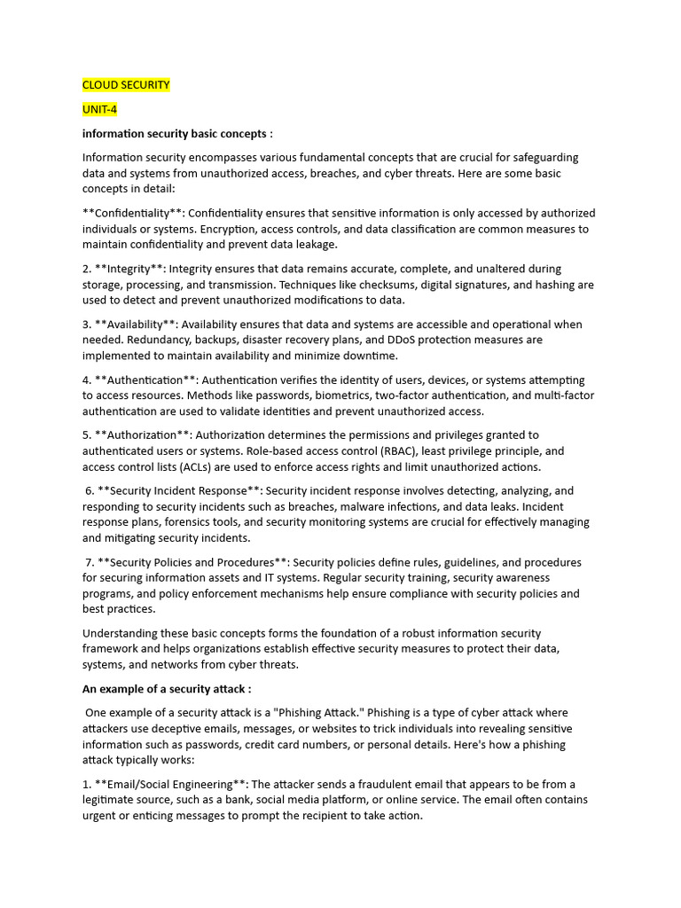 CLOUD SECURITY Unit-4 | PDF | Security | Computer Security