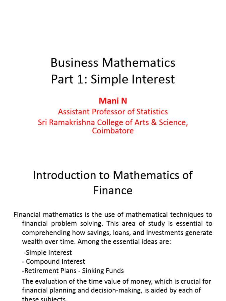 Simple Interest | PDF | Interest | Debt