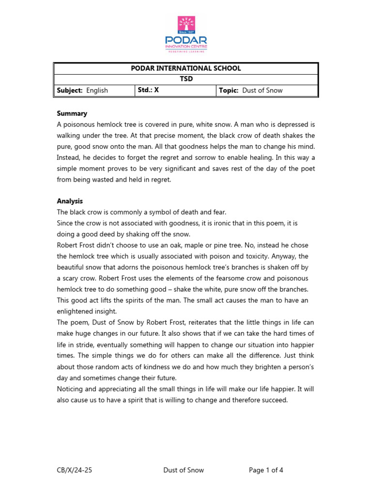 .TSD - X - CB - Eng - Dust of Snow | PDF | Mood (Psychology) | Mental ...