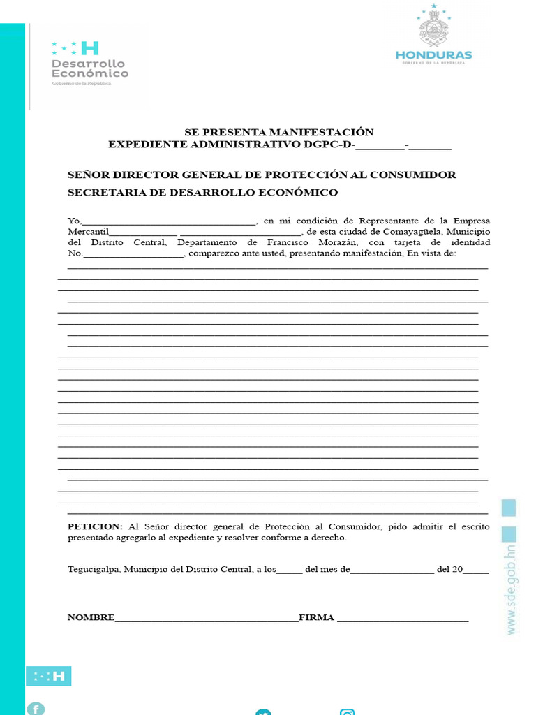 Formato de Manifestación | PDF