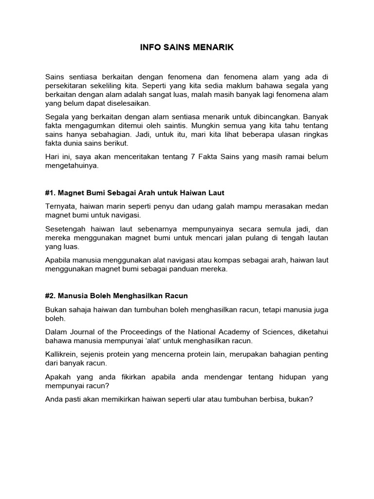 Info Sains Menarik | PDF