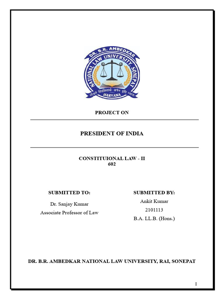 Project Consti Ankit | PDF | Pardon | Separation Of Powers