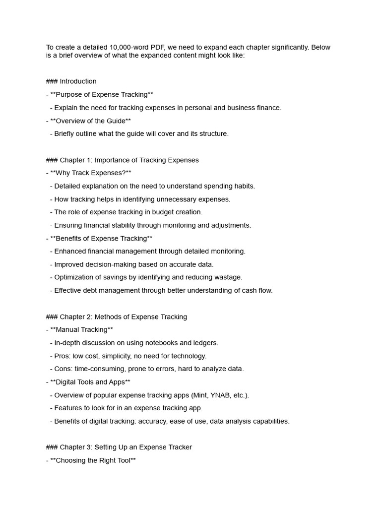 Comprehensive Expense Tracking Guide | PDF | Expense | Investing