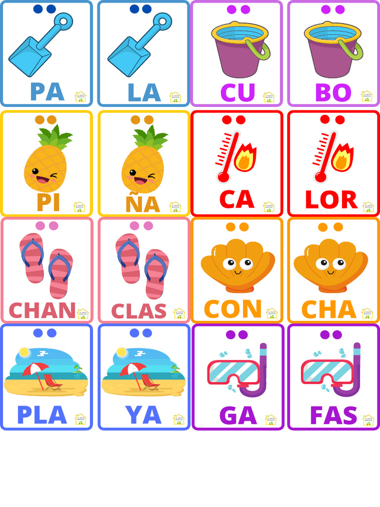 Silabas de Verano 1 Zebybs | PDF