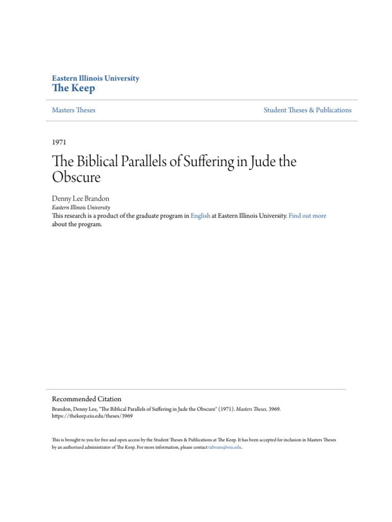 The Biblical Parallels of Suffering in Jude The Obscure | PDF | Thesis ...