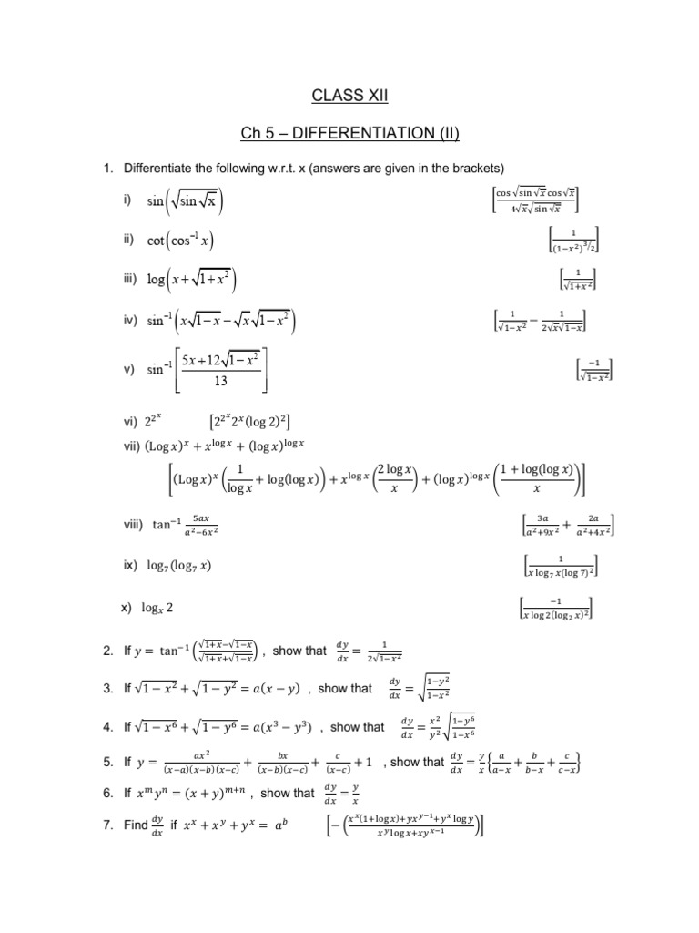 5 Differentiation | PDF