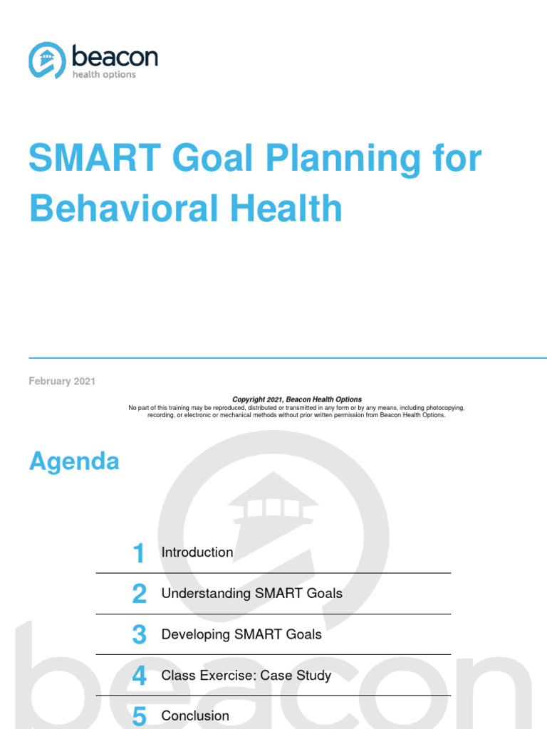 SMART Goal Planning For Behavioral Health Slides | PDF | Goal | Anxiety