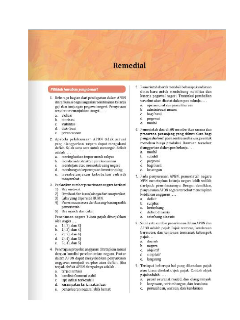 2024-Soal Remidi Pat LM Ekonomi Xi | PDF