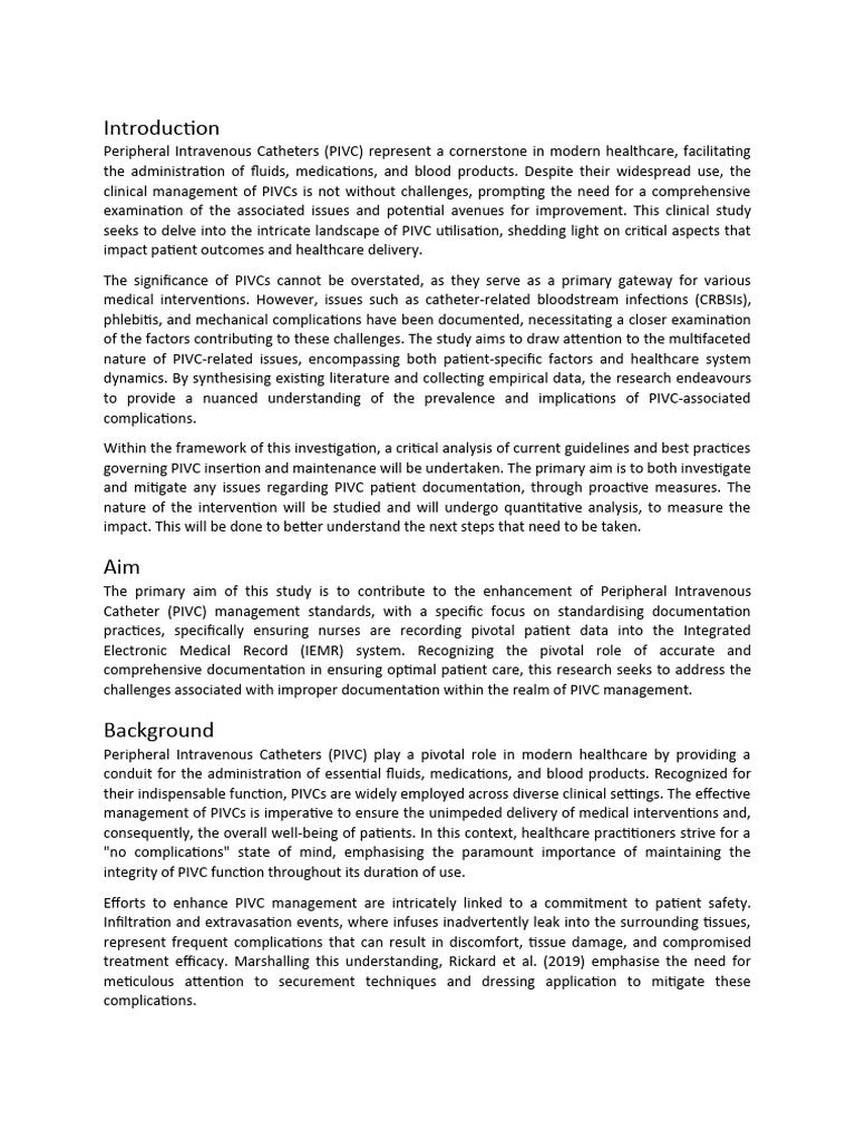 Pivc Analysis | Download Free PDF | Health Care | Patient Safety