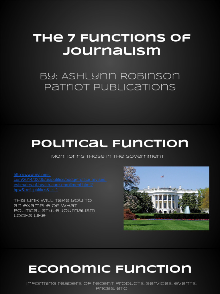 The 7 Functions of Journalism | PDF | Journalism | News