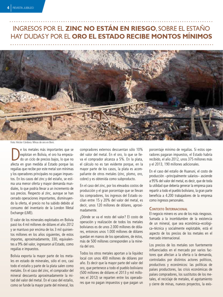 RJ30 Mineria | PDF | Oferta (economía) | Bolivia