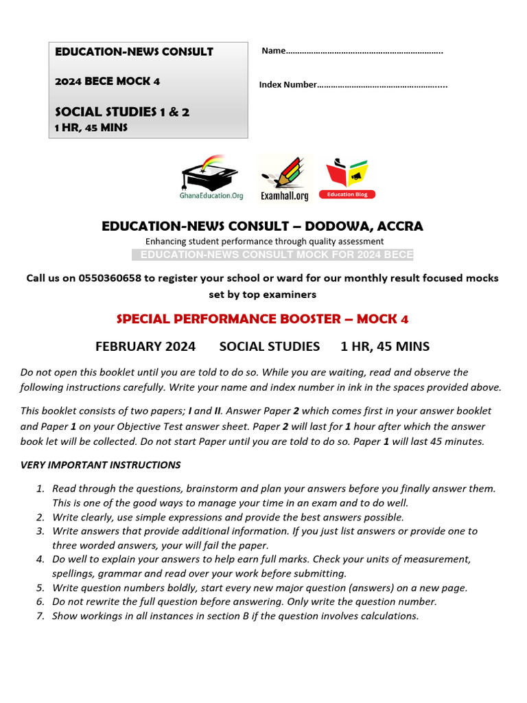 4TH B-9 Social Mock Questions | PDF | Family | Water Pollution