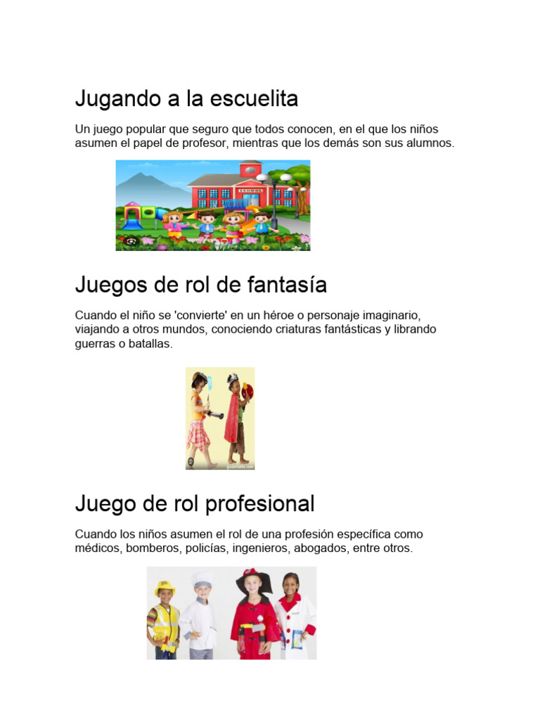 Juegos de Roles para Niños | PDF