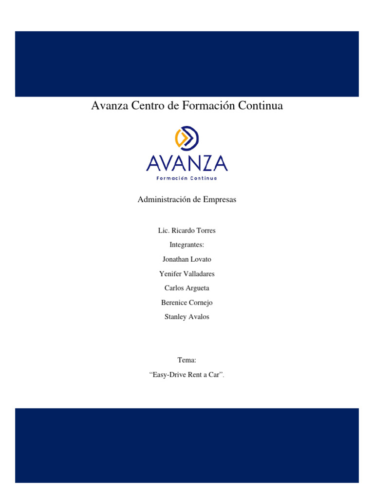 Segundo Avance - Grupo 1 AVANZA - ADMON | PDF | Calidad (comercial ...