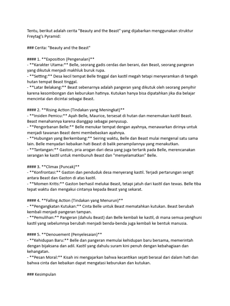 beauty and the beast freytag's pyramid | PDF