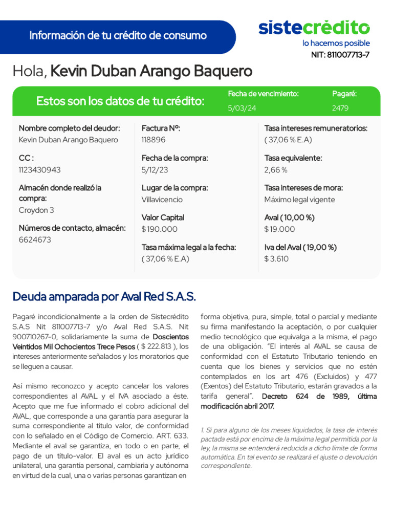 Kevin Duban Arango Baquero: Hola | PDF | Pagos