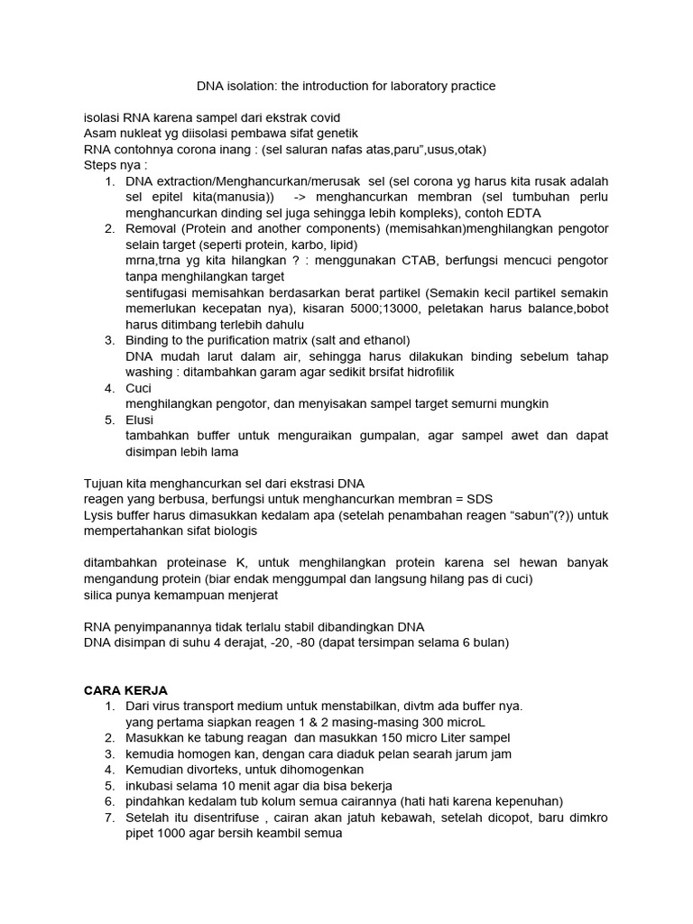 Isolasi DNA & RNA | PDF | Sains & Matematika