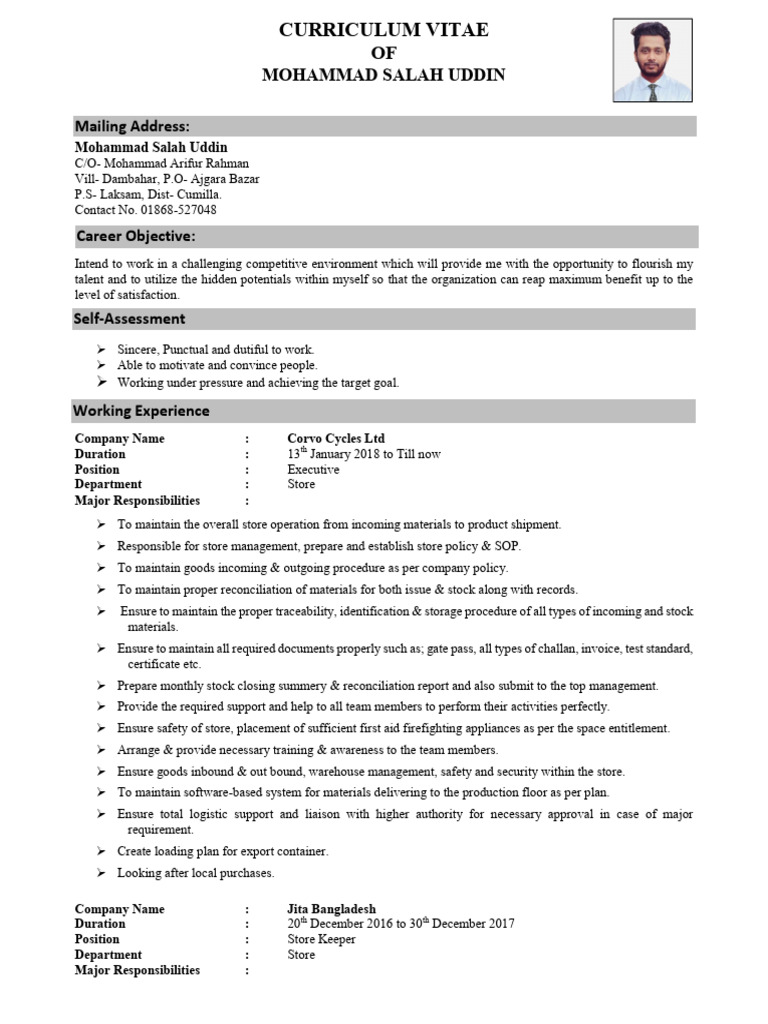 Resume_of_Md. Salah Uddin | PDF