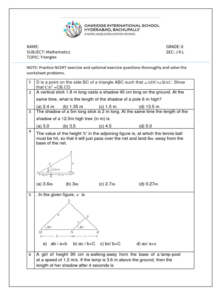 T Triangles Worksheet | PDF | Triangle | Euclidean Plane Geometry