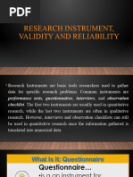 Research Instruments: Validity & Reliability | PDF | Validity ...