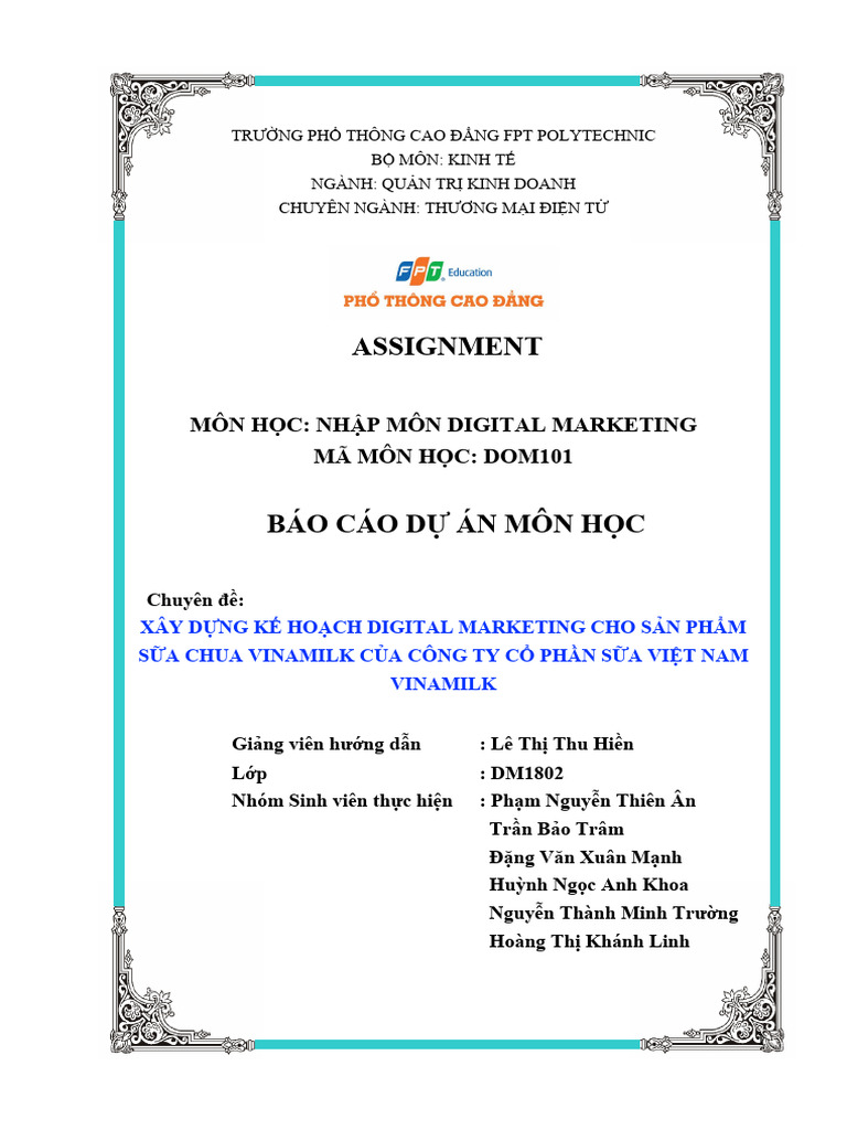 Nhóm 2 - Assignment GD1 - DOM101 | PDF