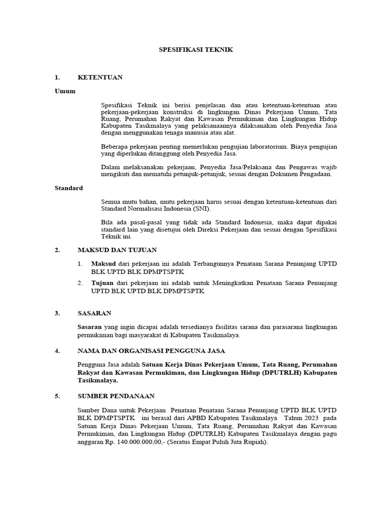 Contoh Spek Tek Baru Contoh | PDF | Seni | Komputer