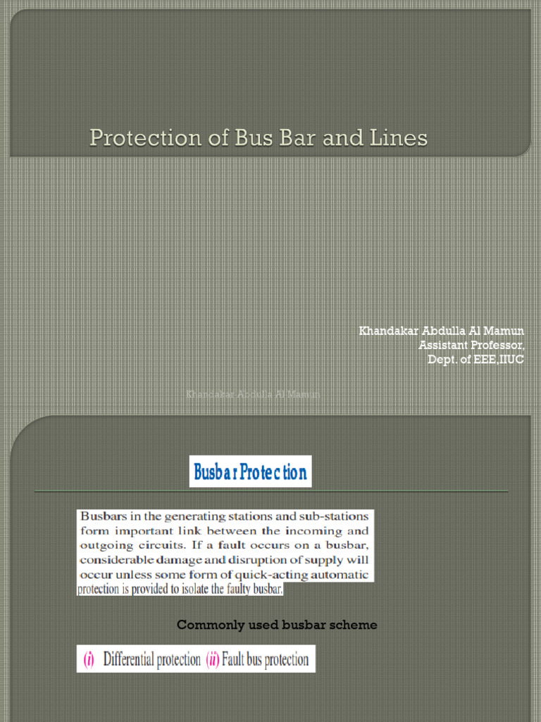 Bus Bar Protection | PDF