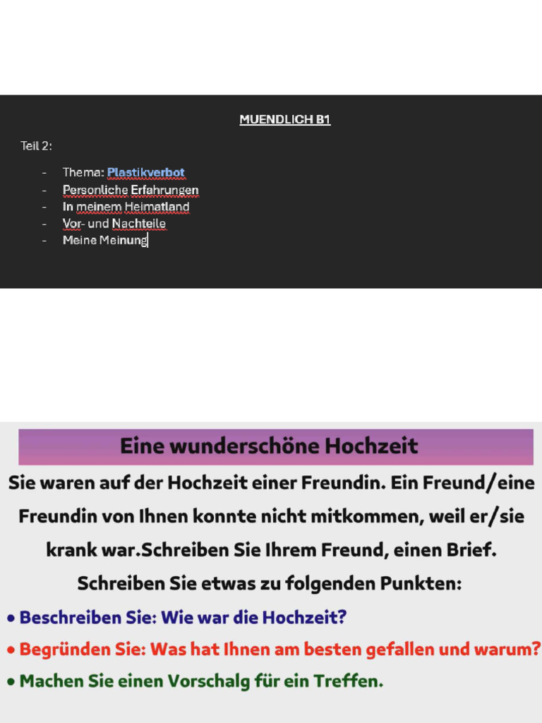 Sprechen Teil 2 Und Schreiben PVB B1 | PDF