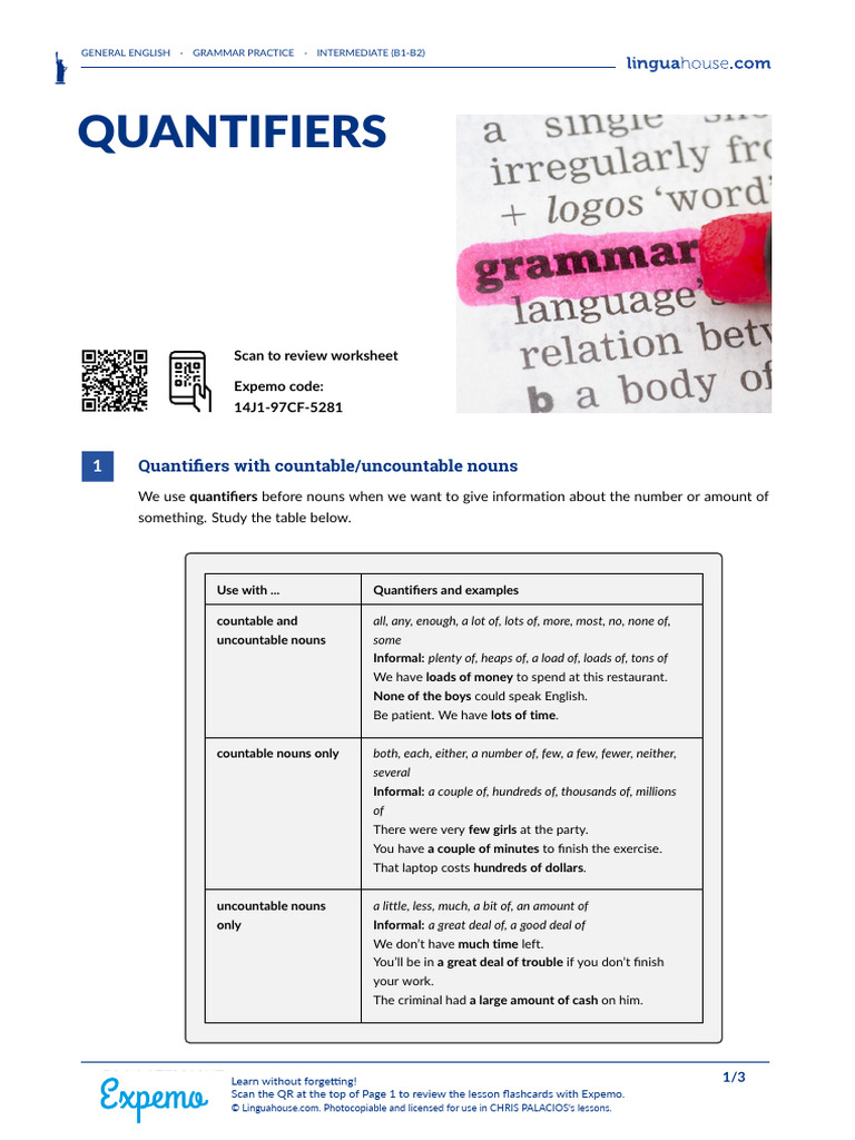 Quantifiers American English Teacher Ver2 | PDF | Noun