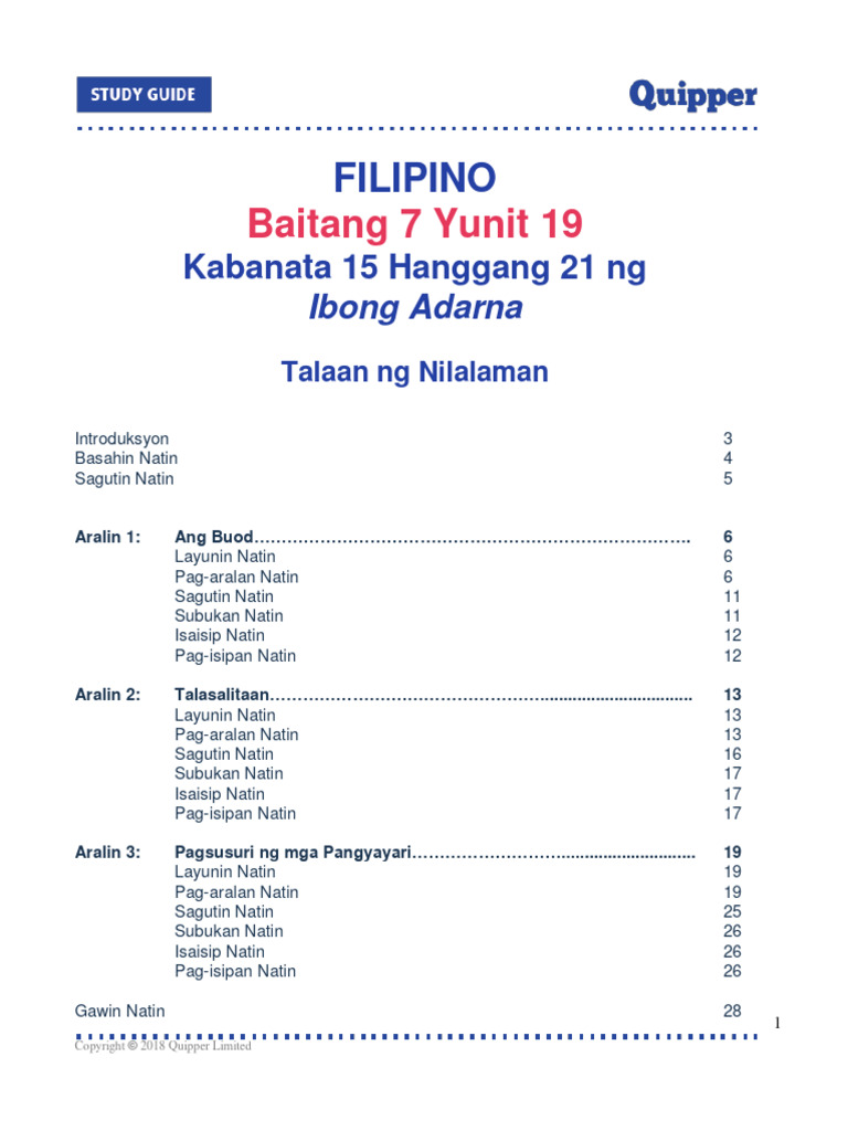 QS FIL7 U19 Study Guide | PDF
