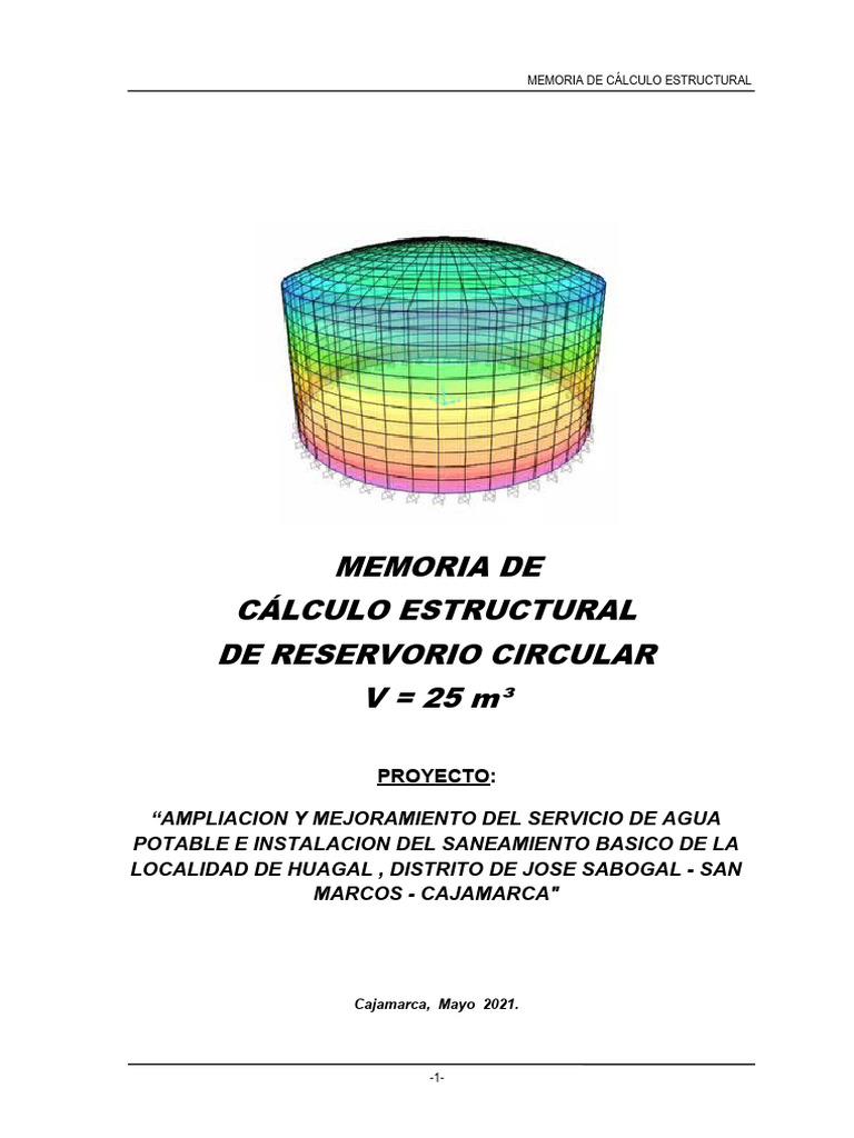 Memoria de Cálculo Reservorio Circular 25 m3 | PDF | Acero | Hormigón