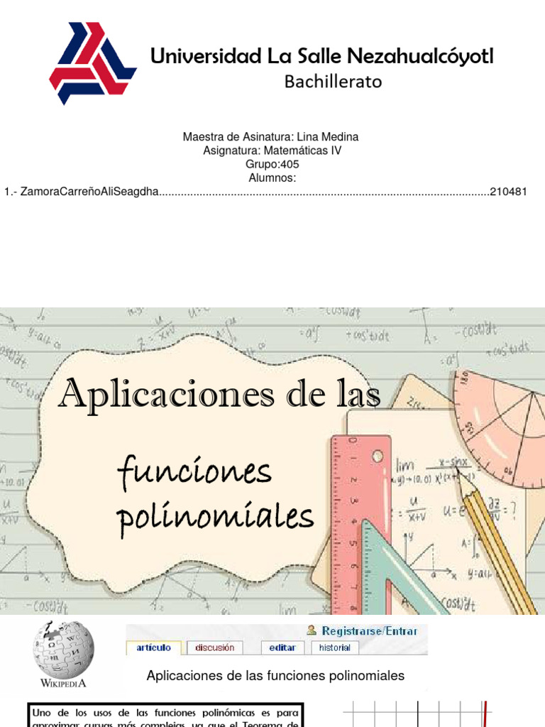 Mate4 Act Int 2p Ali Zamora | PDF | Polinomio | Ecuaciones