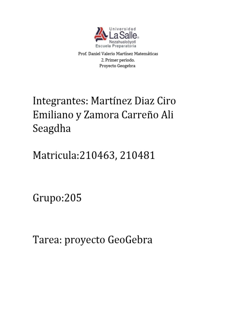 Proyecto Mate 205 | PDF | Triángulo | Matemática Elemental