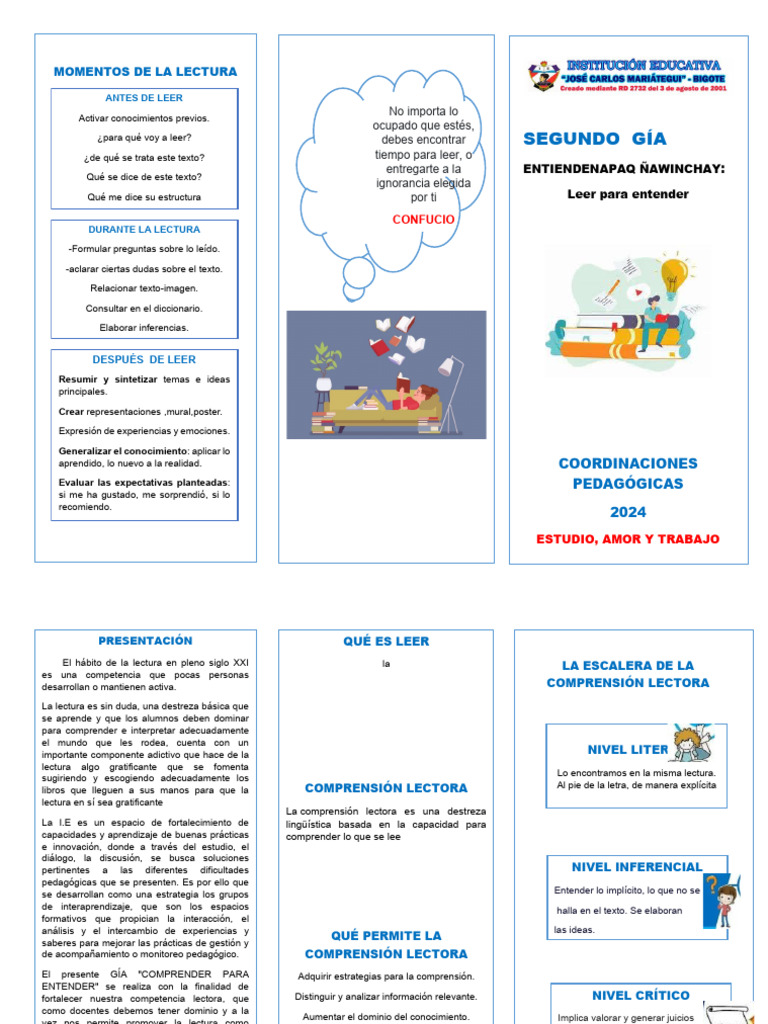 Lectura Triptico IMP | PDF | Comprensión lectora | Modificación de comportamiento