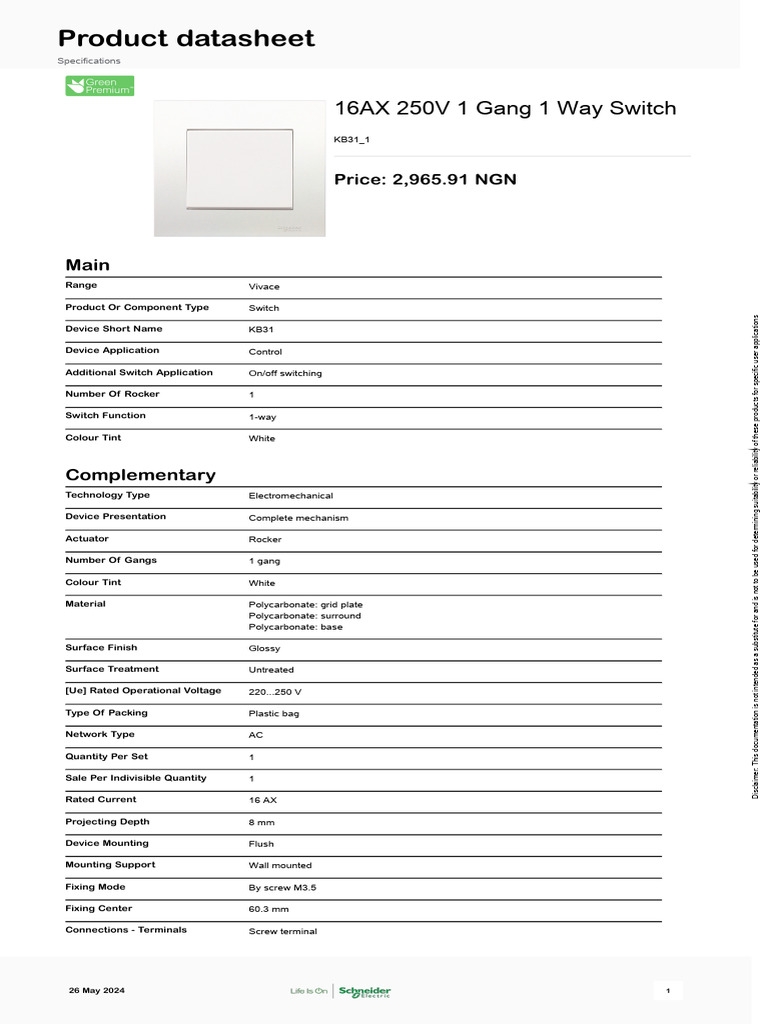 Schneider Electric_Vivace-Wiring-devices-_KB31_1 | Download Free PDF ...