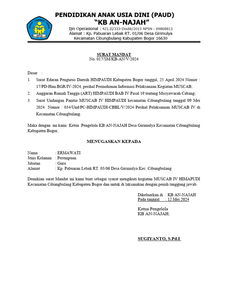 CONTOH SURAT MANDAT (2) | PDF