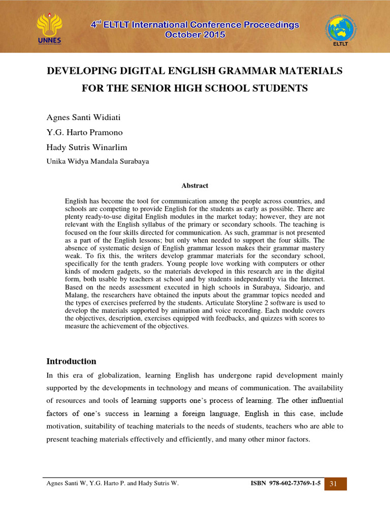 Developing Digital English Grammar Materials For The Senior High School ...