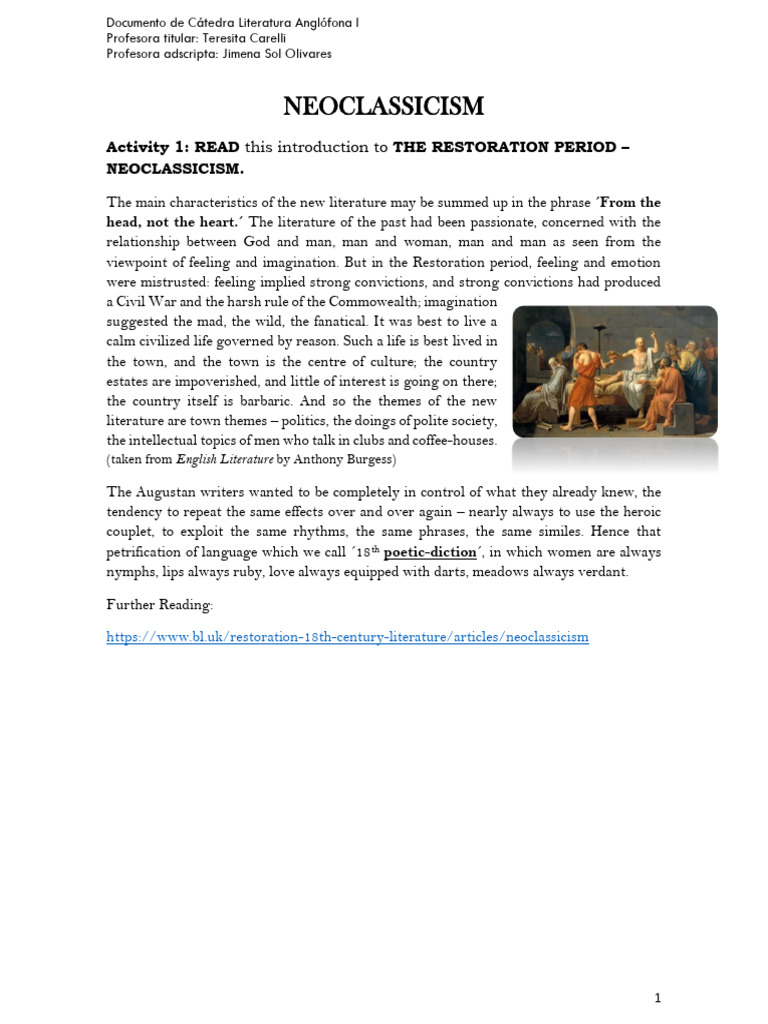 NEOCLASSICISM and ROMANTICISM 2021 | PDF | Romanticism | Poetry