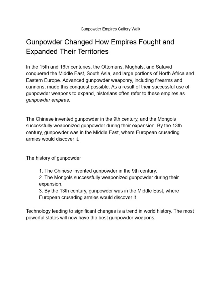 Gunpowder Empires Gallery Walk | PDF | Ottoman Empire | Military