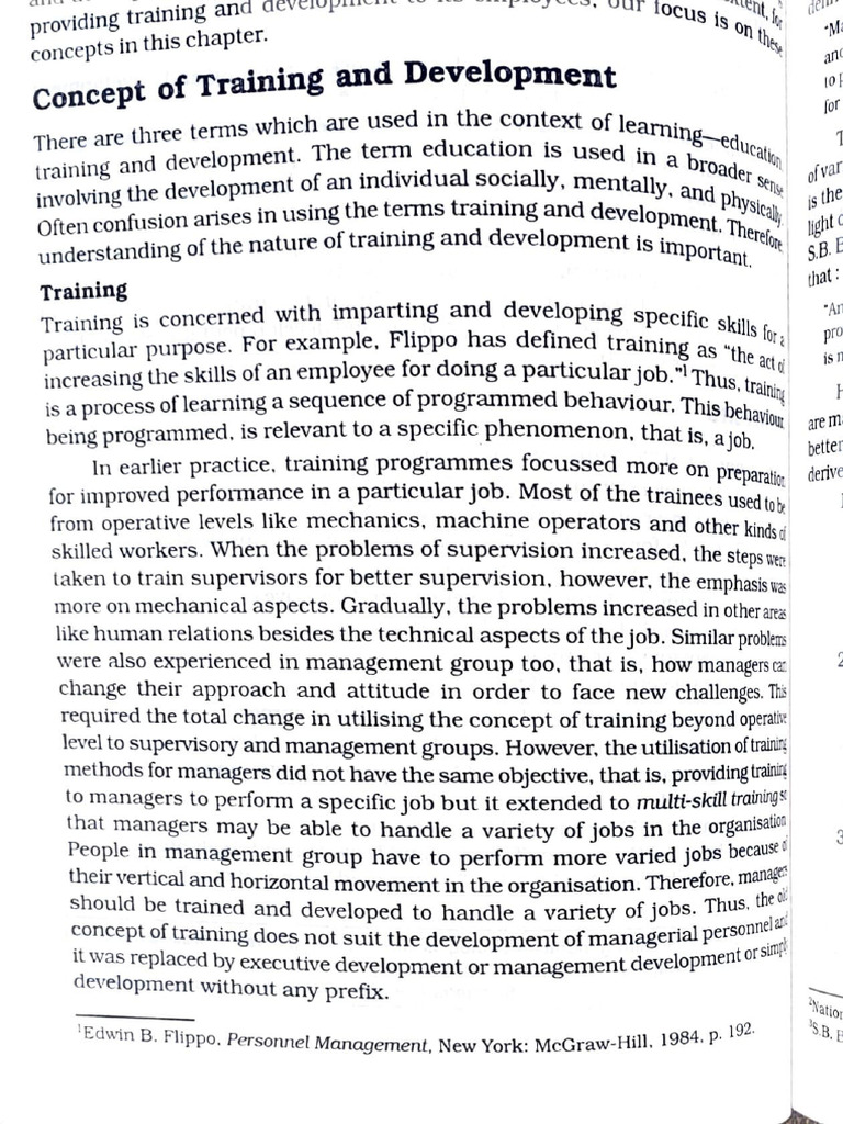 Concept of Training and Development | PDF | Cognition | Behavioural ...