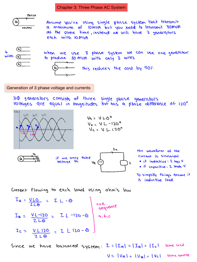 Chapter 3- Three Phase AC System | Download Free PDF | Alternating ...
