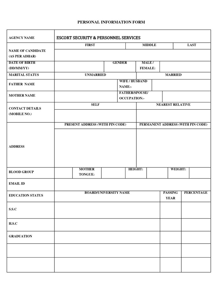 Esps - Personel Detail Form | PDF | Applications Of Cryptography ...