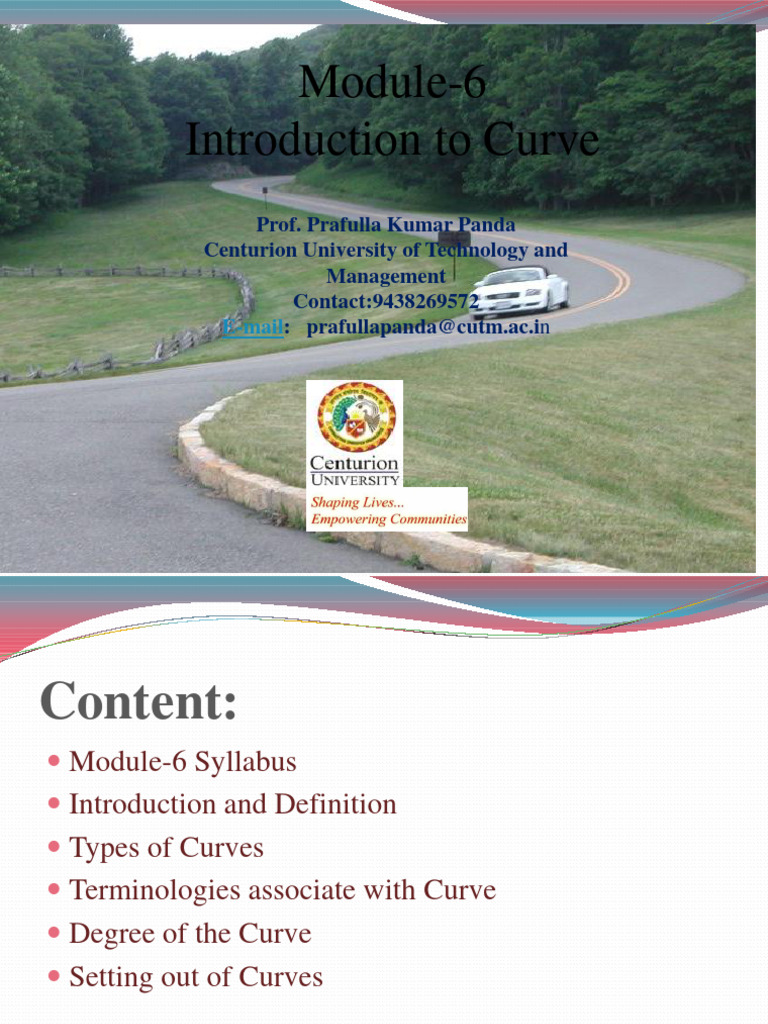 Introduction To Curve and Elements of Simple Circular Curve | PDF ...