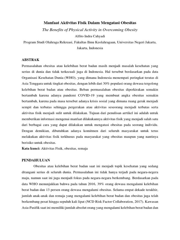 Alfito Indra Cahyadi - Artikel Ilmiah | PDF | Kesehatan Holistik