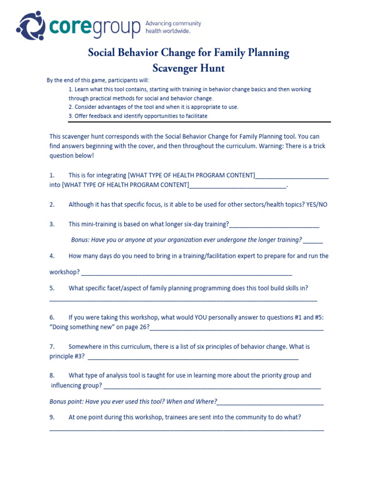 SBC_Tool_Scavenger_Hunt | Download Free PDF | Tools | Curriculum