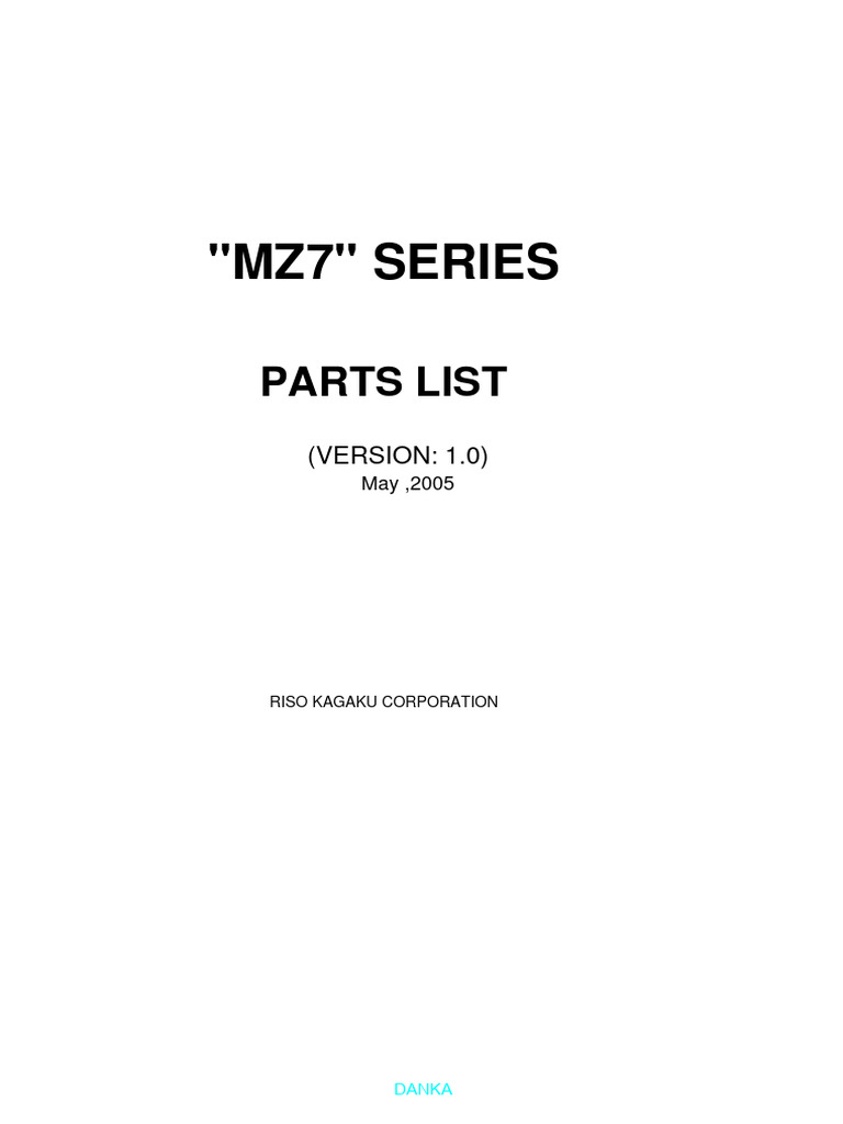 MZ Parts | PDF | Elevator | Manufactured Goods
