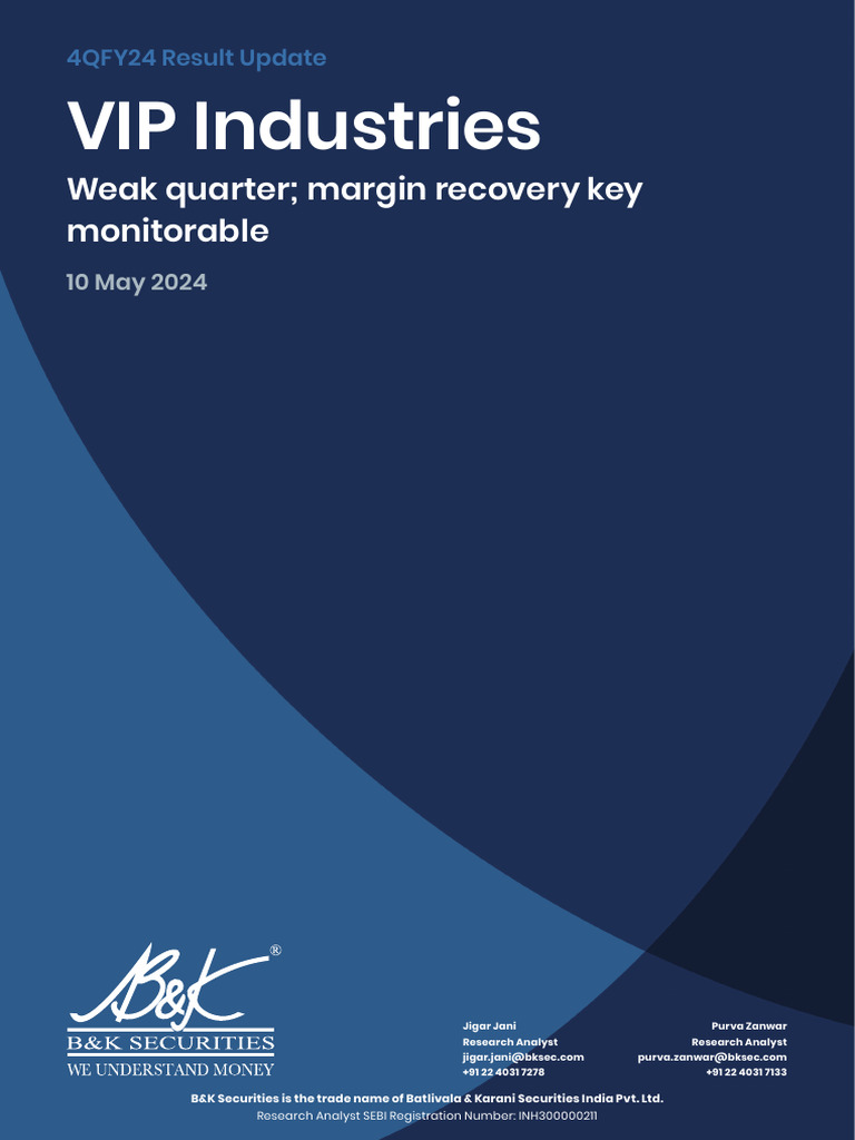 VIP Industries - 4QFY24 Result Update - 10 May 24 | PDF | Dividend ...