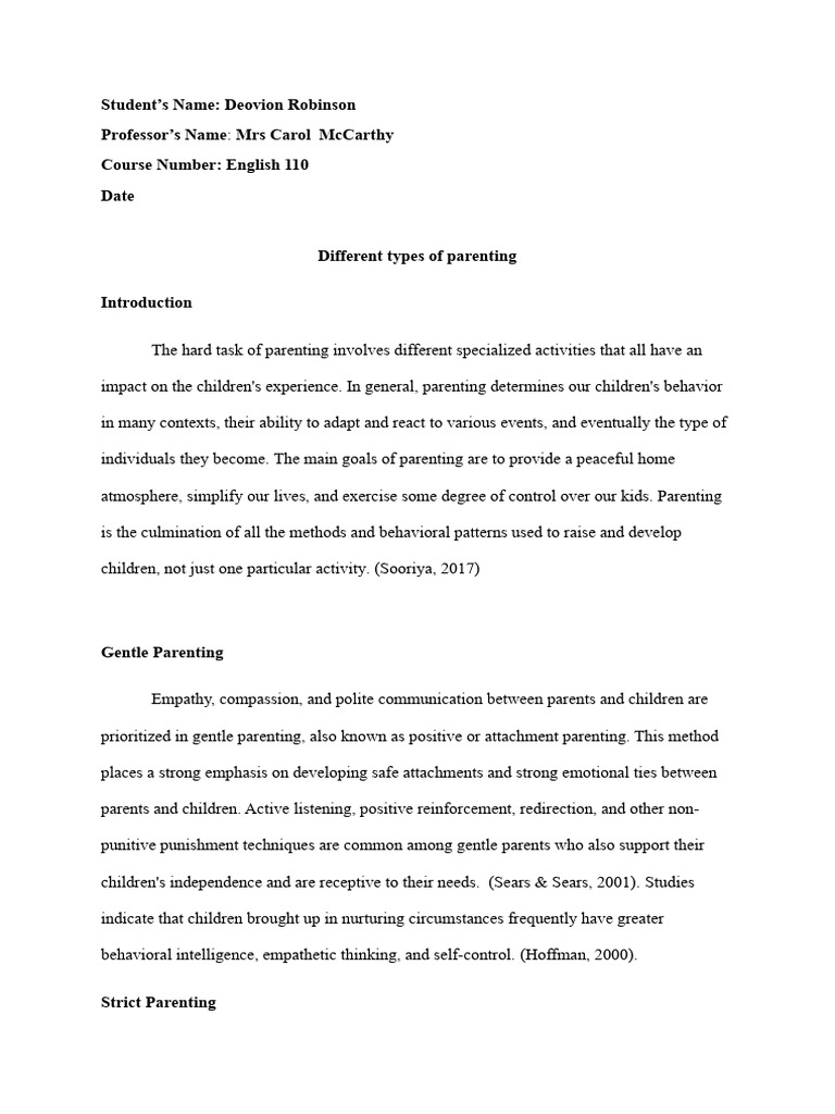 Different types of parenting 1 | PDF | Parenting | Empathy