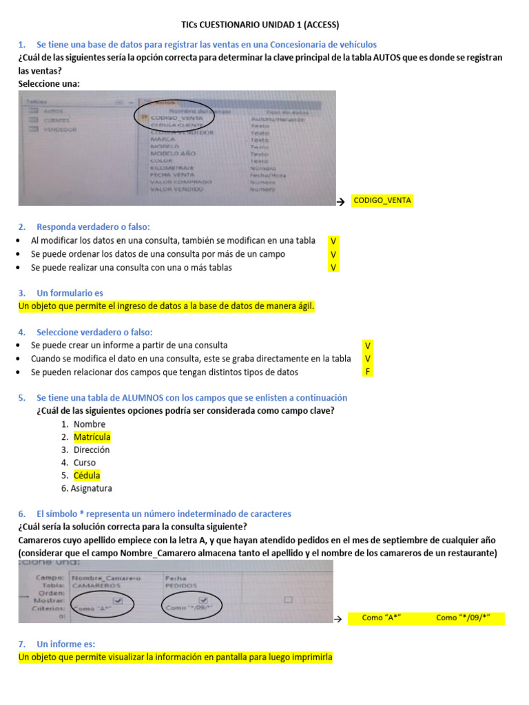EXAMEN SUMATIVO TICs | PDF | Bases de datos | Informática